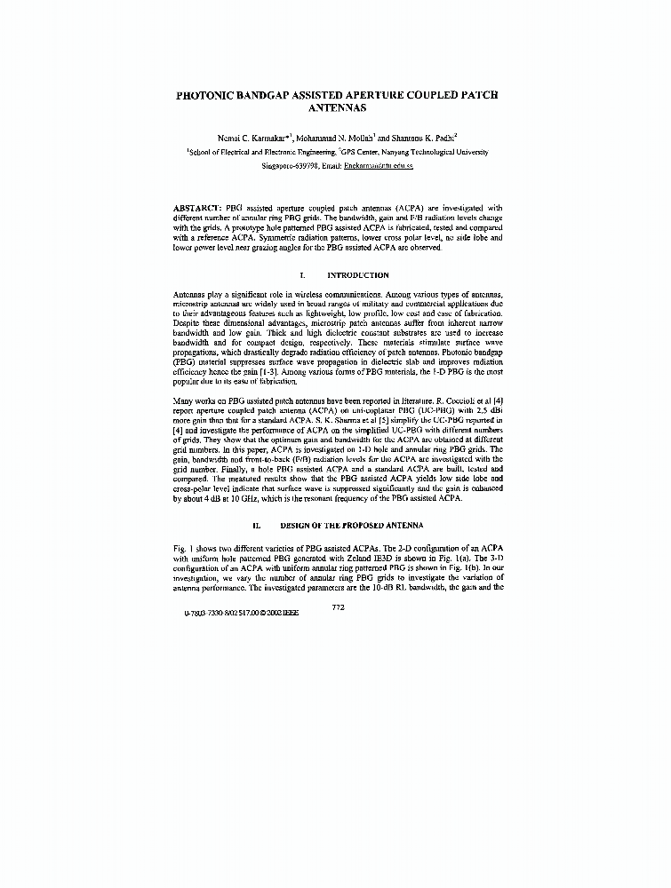 Photonic bandgap assisted aperture coupled patch antennas | IEEE ...