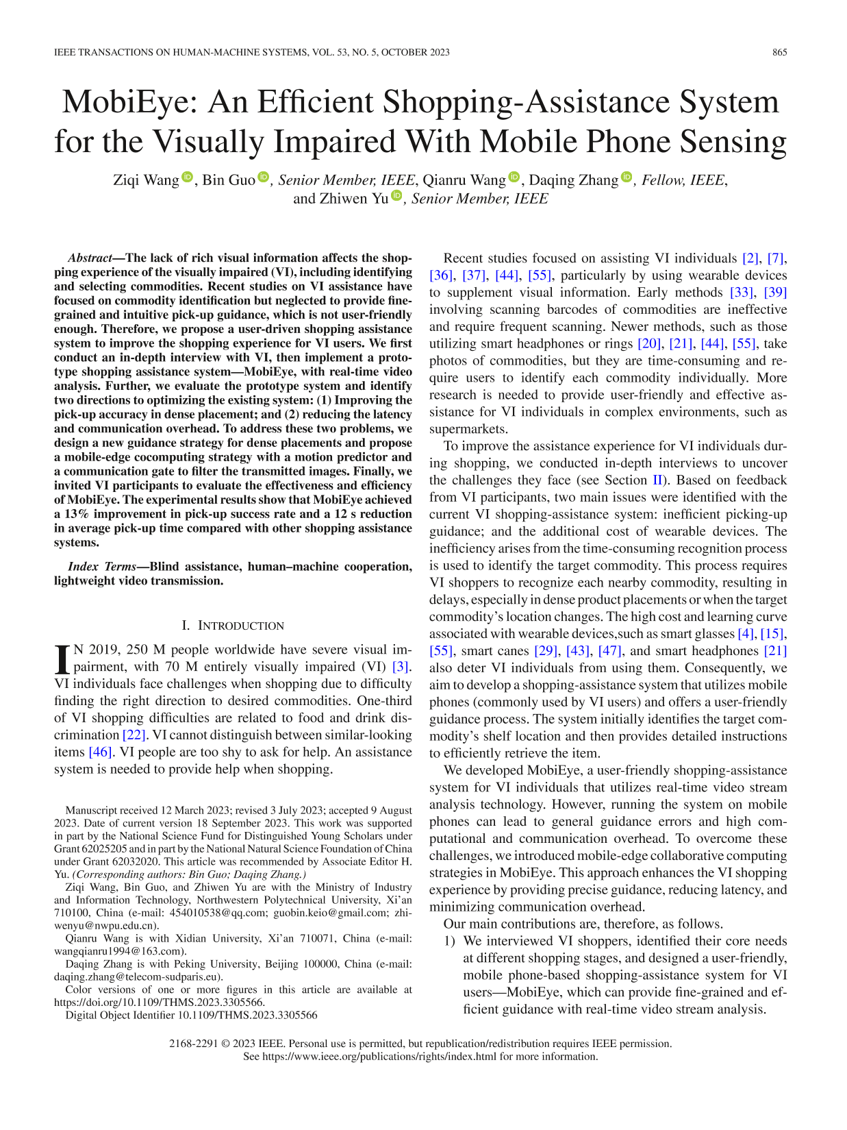 MobiEye: An Efficient Shopping-Assistance System for the Visually Impaired With Mobile Phone ...