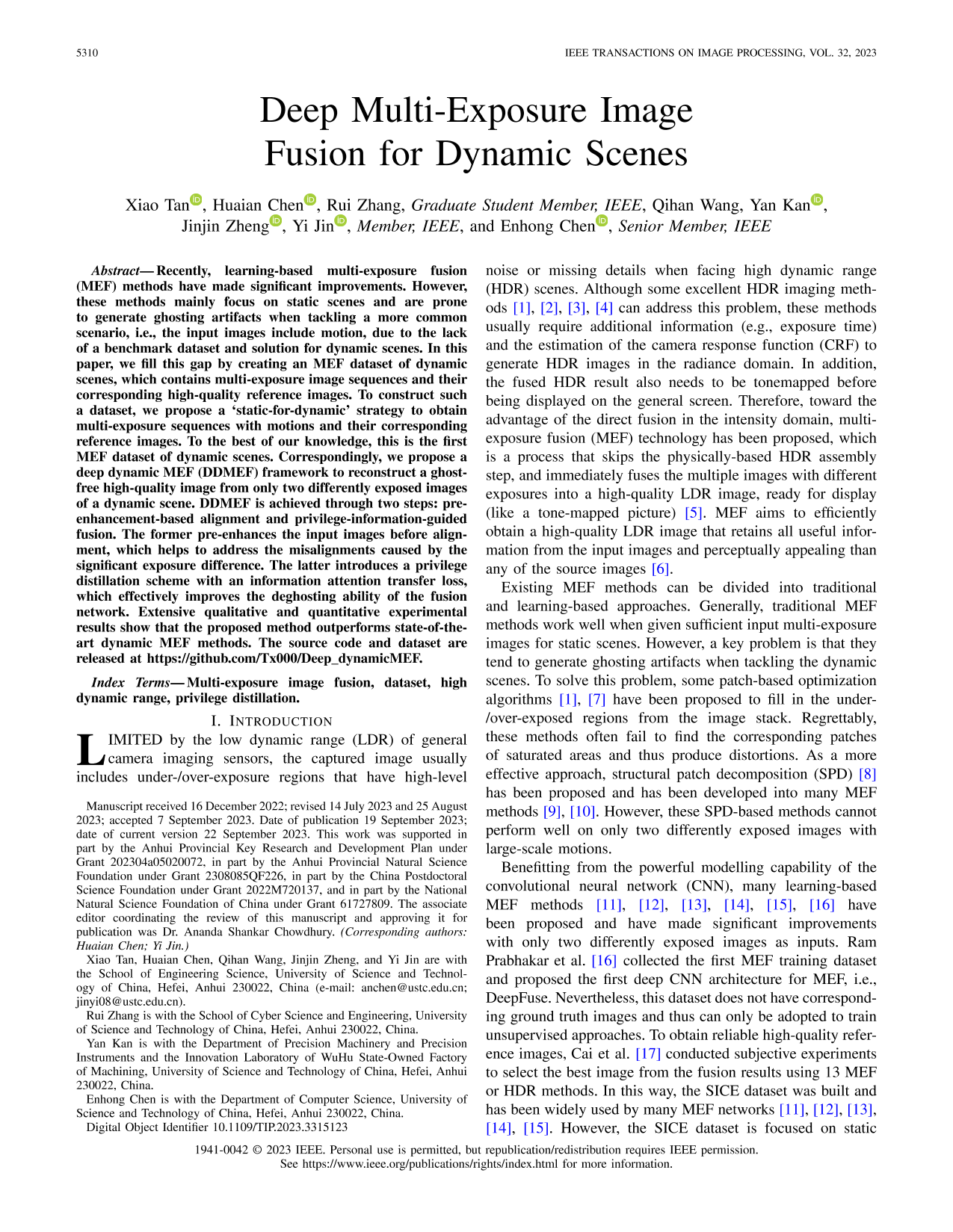 Deep Multi-Exposure Image Fusion for Dynamic Scenes | IEEE Journals ...