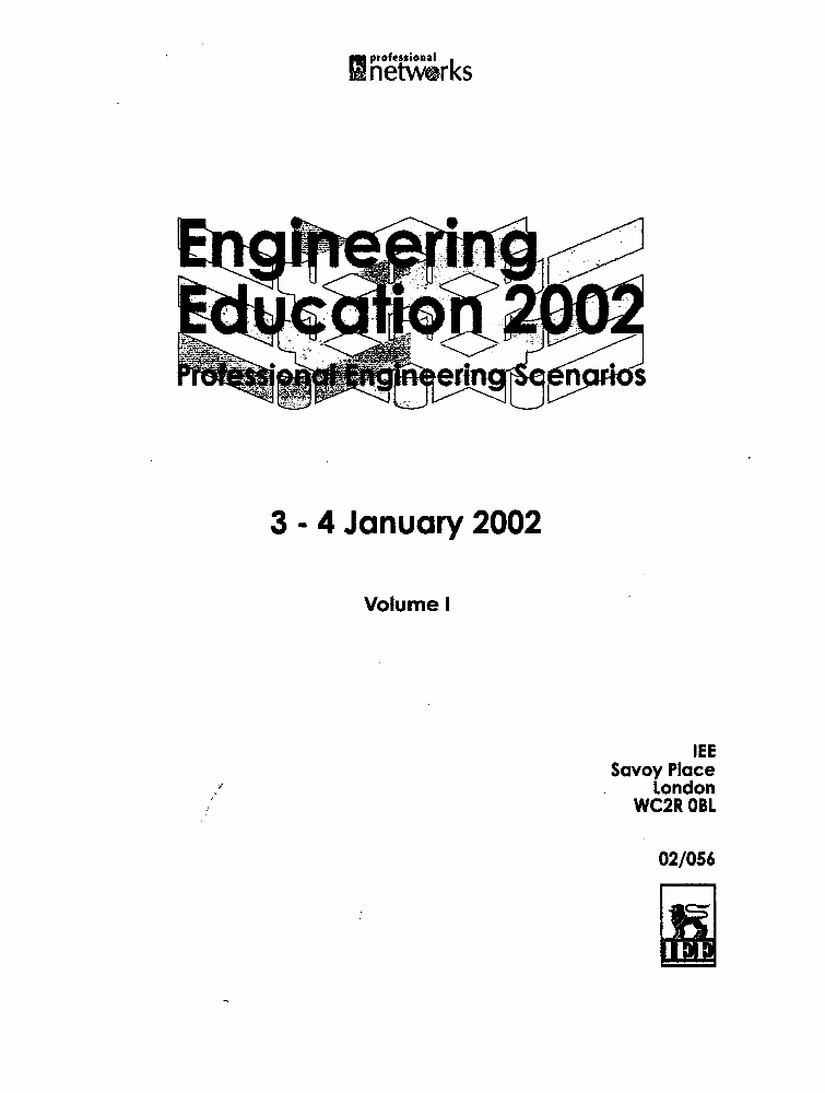 IEE 2nd Annual Symposium on Engineering Education Professional ...