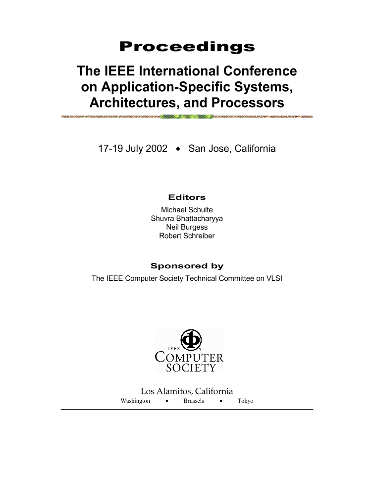 Proceedings IEEE International Conference on Application- Specific ...