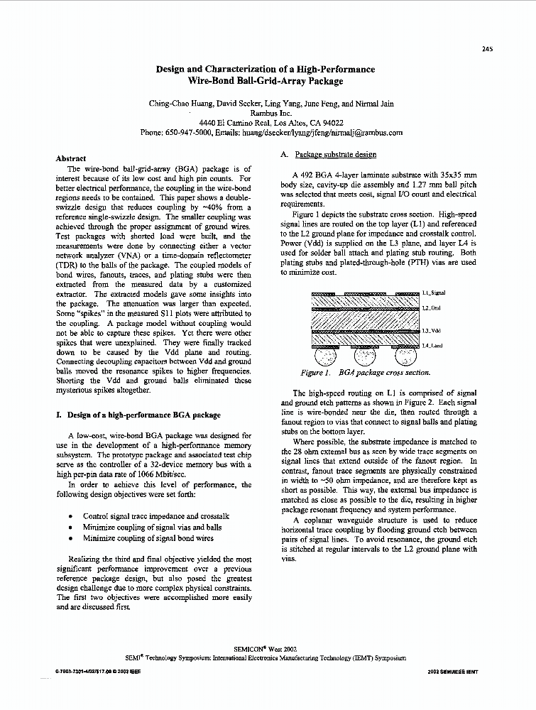 Design and characterization of a high-performance wire-bond ball-grid ...