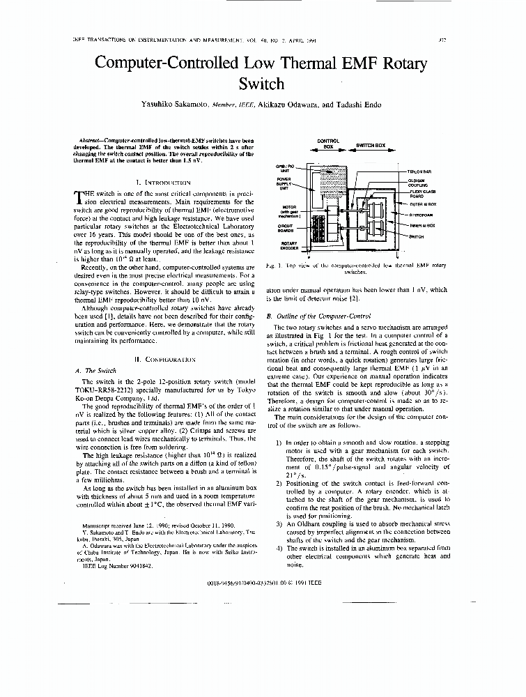 Computer-controlled low thermal EMF rotary switch | IEEE Journals ...