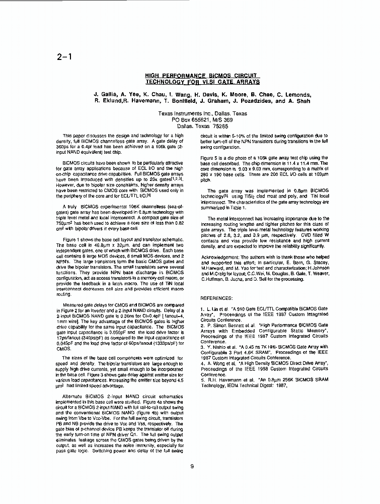 High performance BiCMOS circuit technology VLSI gate arrays | IEEE Conference Publication | IEEE ...