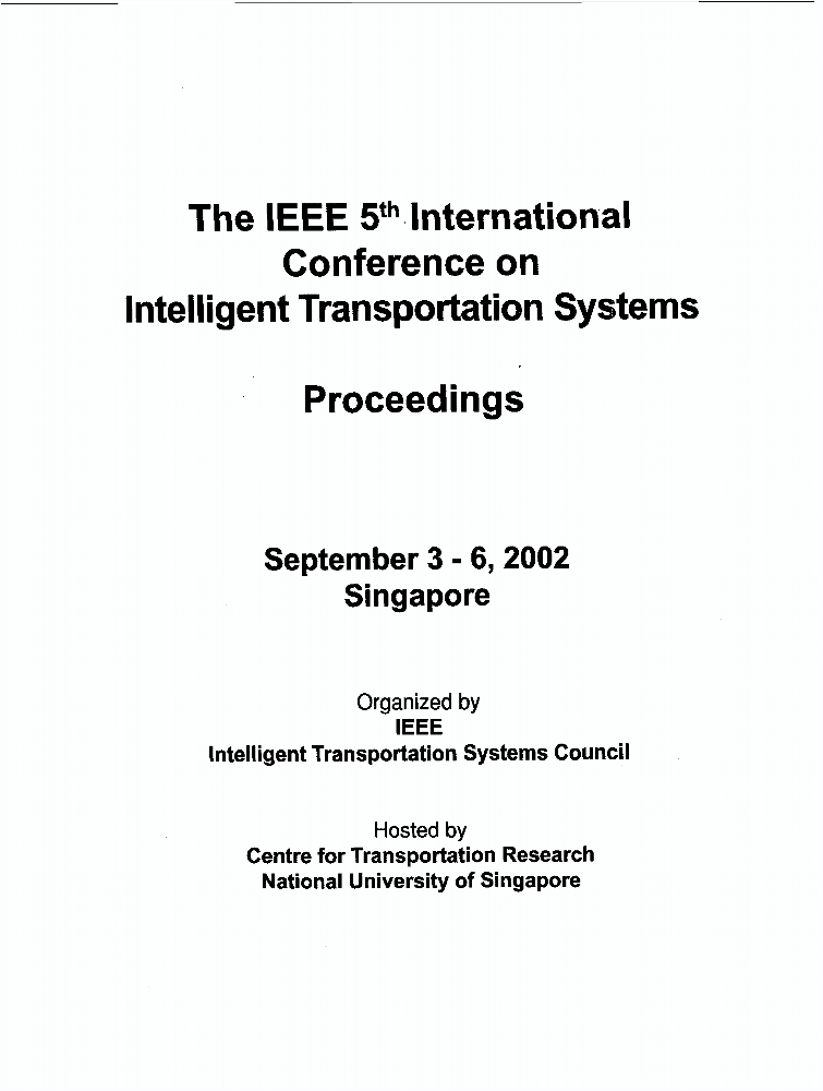 IEEE 5th International Conference on Intelligent Transportation Systems ...