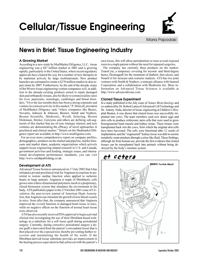 Cellular/tissue engineering - News in brief: tissue engineering ...
