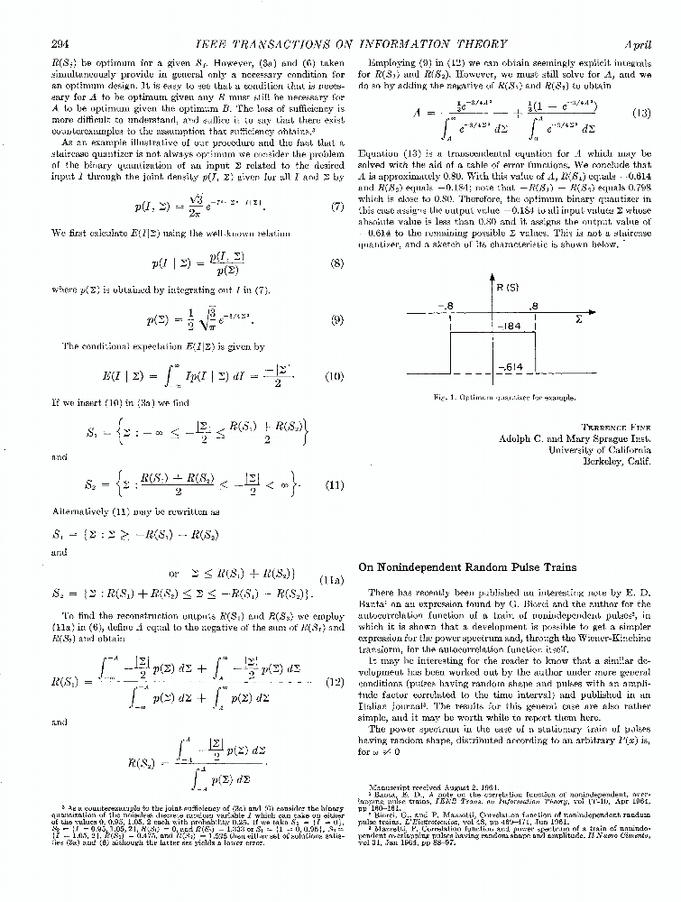 On nonindependent random pulse trains (Corresp.) | IEEE Journals ...
