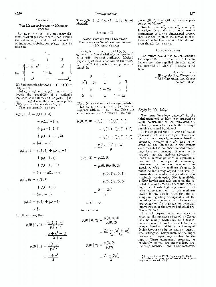 Comments on 'A Markoff Envelope Process' | IEEE Journals & Magazine ...