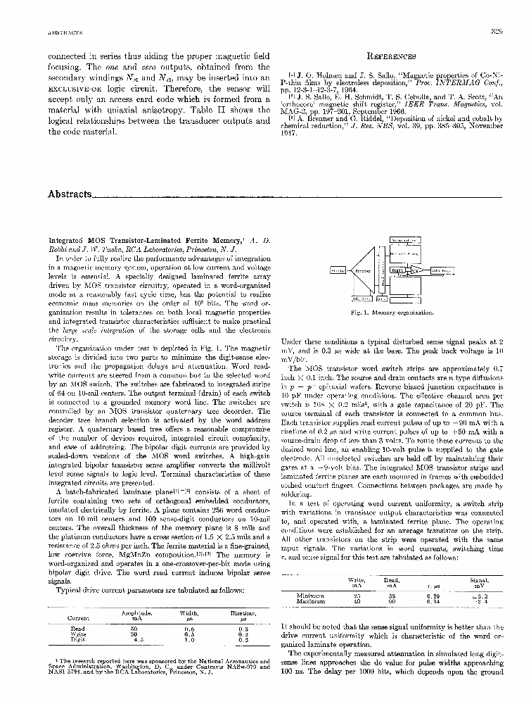 Integrated Mos Transistor Laminated Ferrite Memory Ieee Journals And Magazine Ieee Xplore