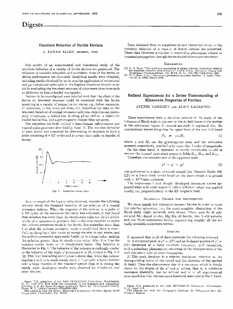 Transient behavior of Ferrite devices | IEEE Journals & Magazine | IEEE ...