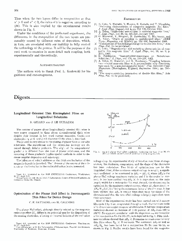Optimization of the planar hall effect in ferromagnetic thin films for device design | IEEE ...