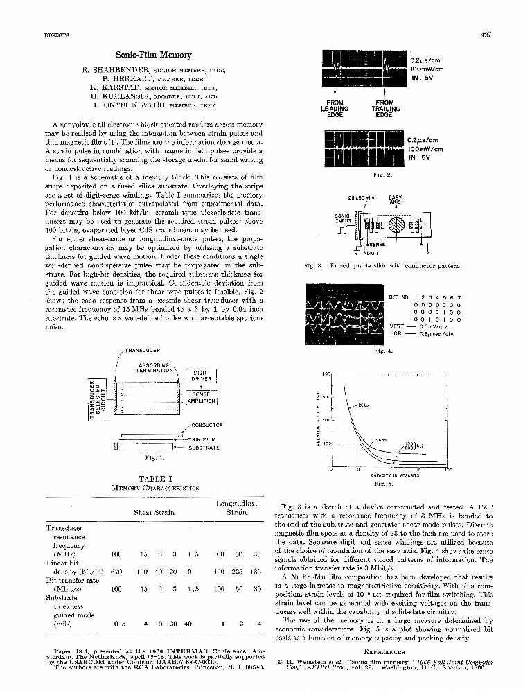 Sonic-film memory | IEEE Journals & Magazine | IEEE Xplore