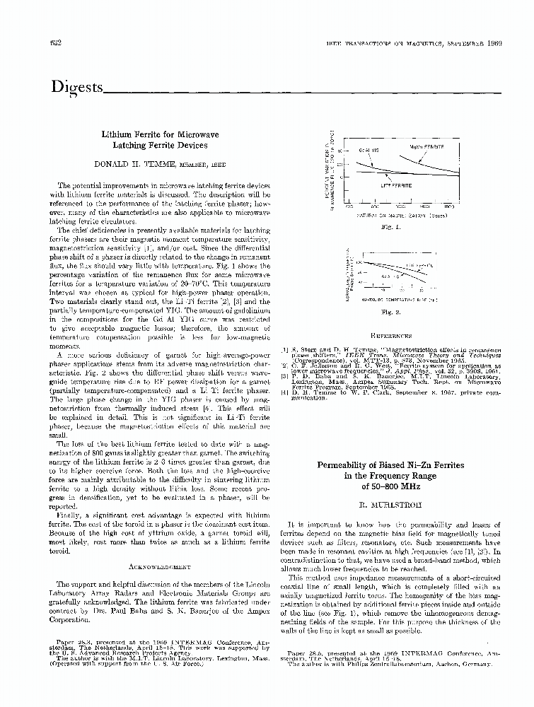 Lithium ferrite for microwave latching ferrite devices | IEEE Journals ...