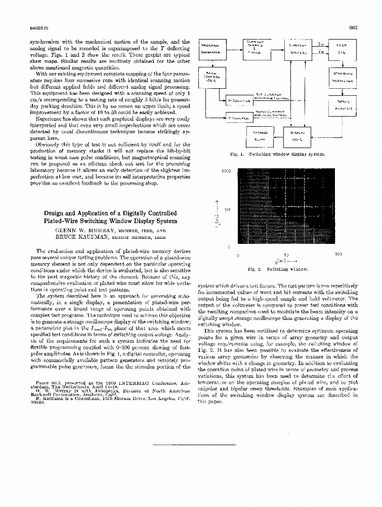 Design and application of a digitally controlled plated-wire switching ...