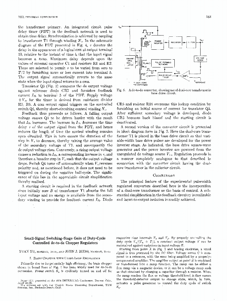 Small-signal switching-stage gain of duty-cycle controlled dc-to-dc ...