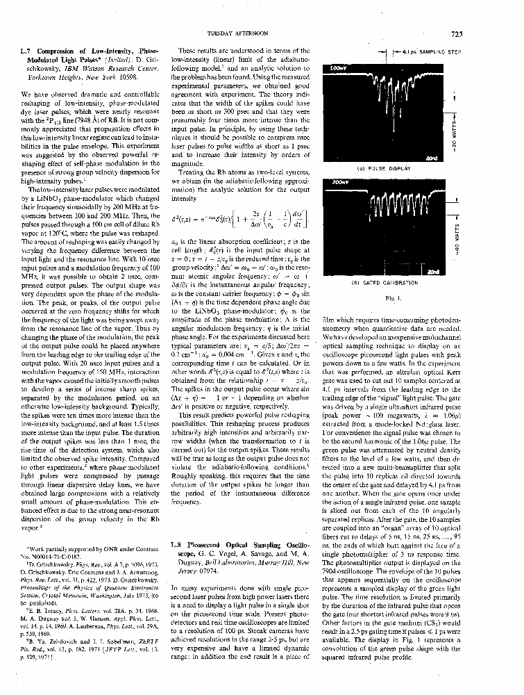 Compression of low-intensity, phase-modulated light pulses | IEEE ...