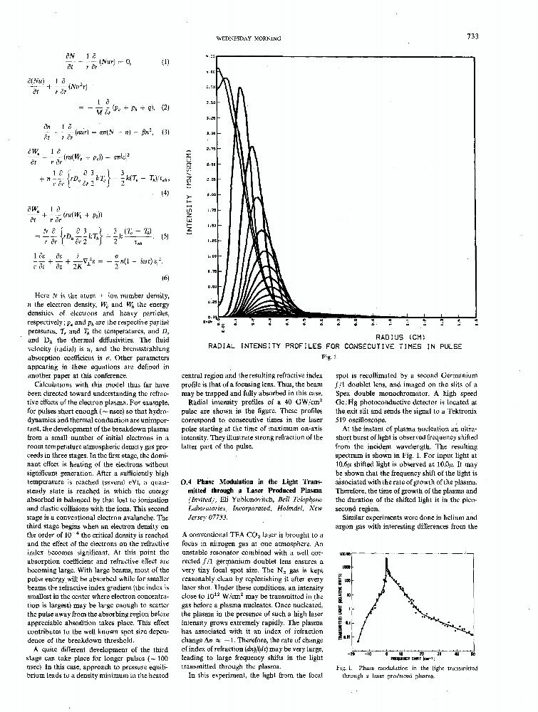 Phase modulation in the light transmitted through a laser produced ...
