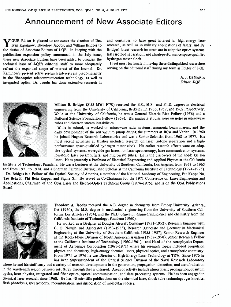 Announcement of new associate editors | IEEE Journals & Magazine | IEEE ...