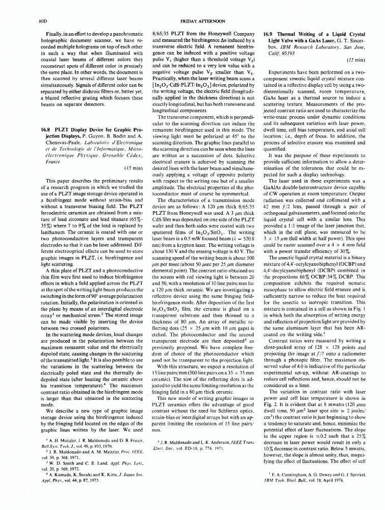 PLZT display device for graphic projection displays | IEEE Journals ...