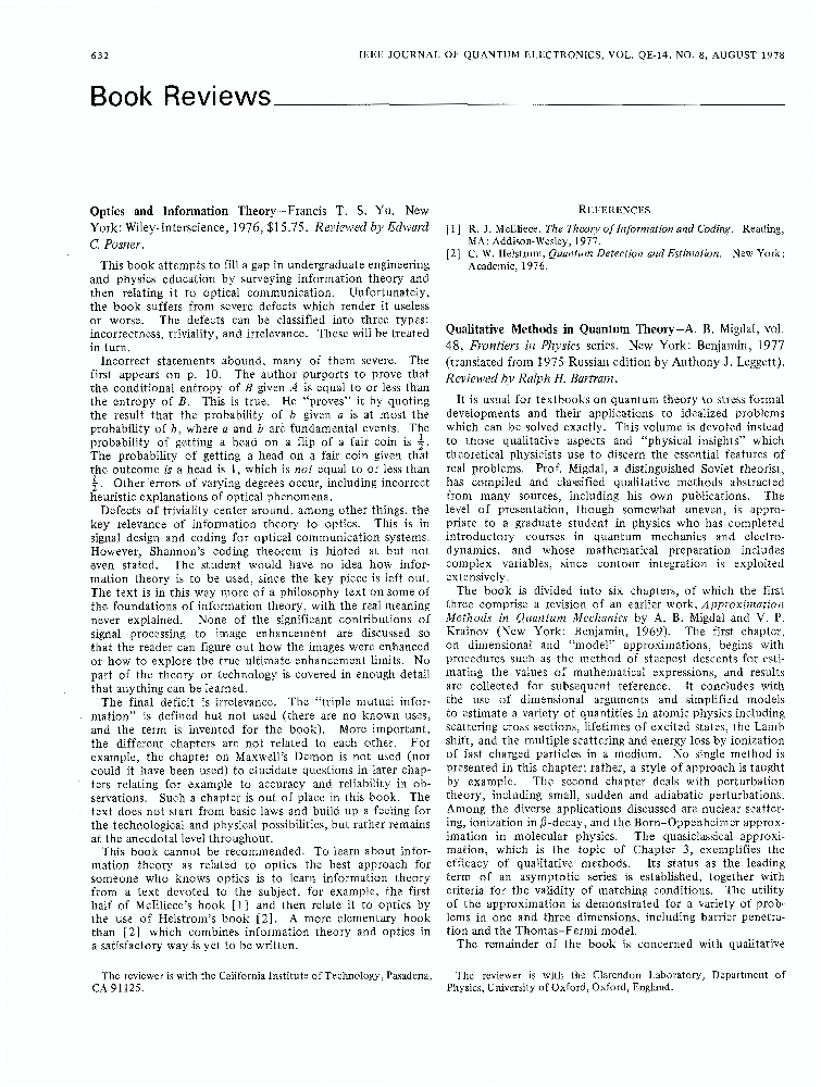 Optics and information theory | IEEE Journals & Magazine | IEEE Xplore