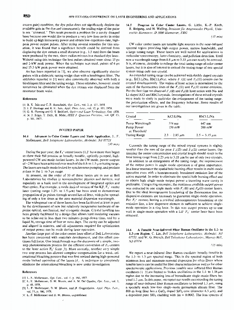 Advances in color center lasers and their application | IEEE Journals ...