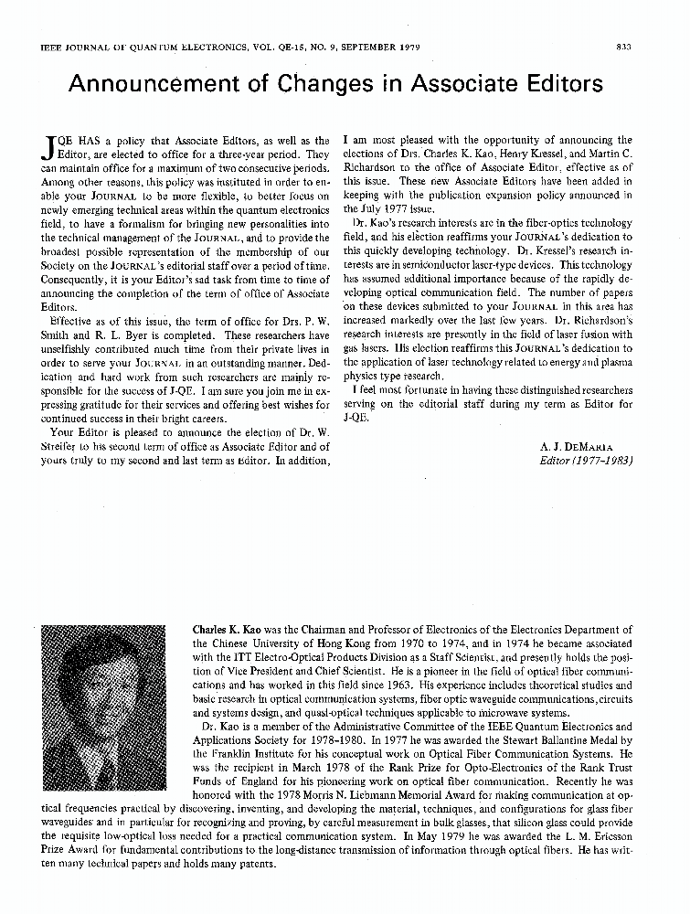 Announcement of changes in associate editors | IEEE Journals & Magazine ...