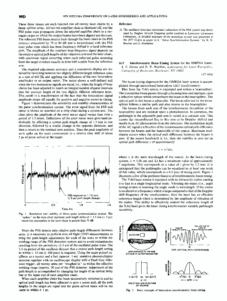 Interferometric beam-timing system for the OMEGA laser | IEEE Journals ...