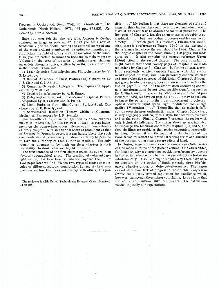 Progress in optics | IEEE Journals & Magazine | IEEE Xplore