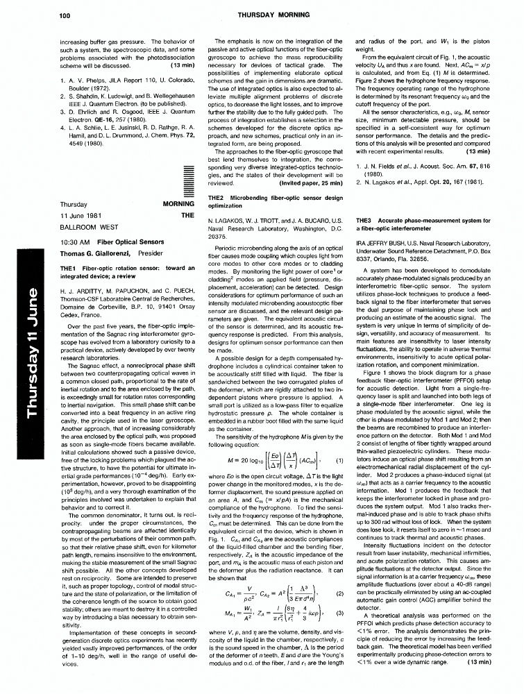 Fiber-optic rotation sensor: Toward an integrated device; A review ...