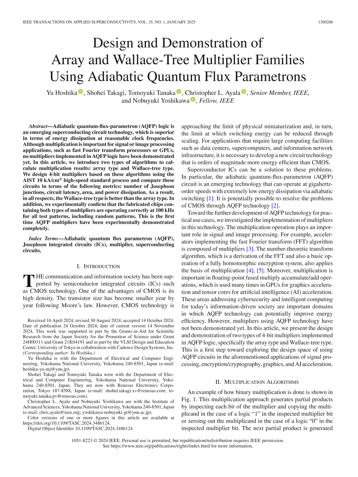 Design and Demonstration of Array and Wallace-Tree Multiplier Families ...