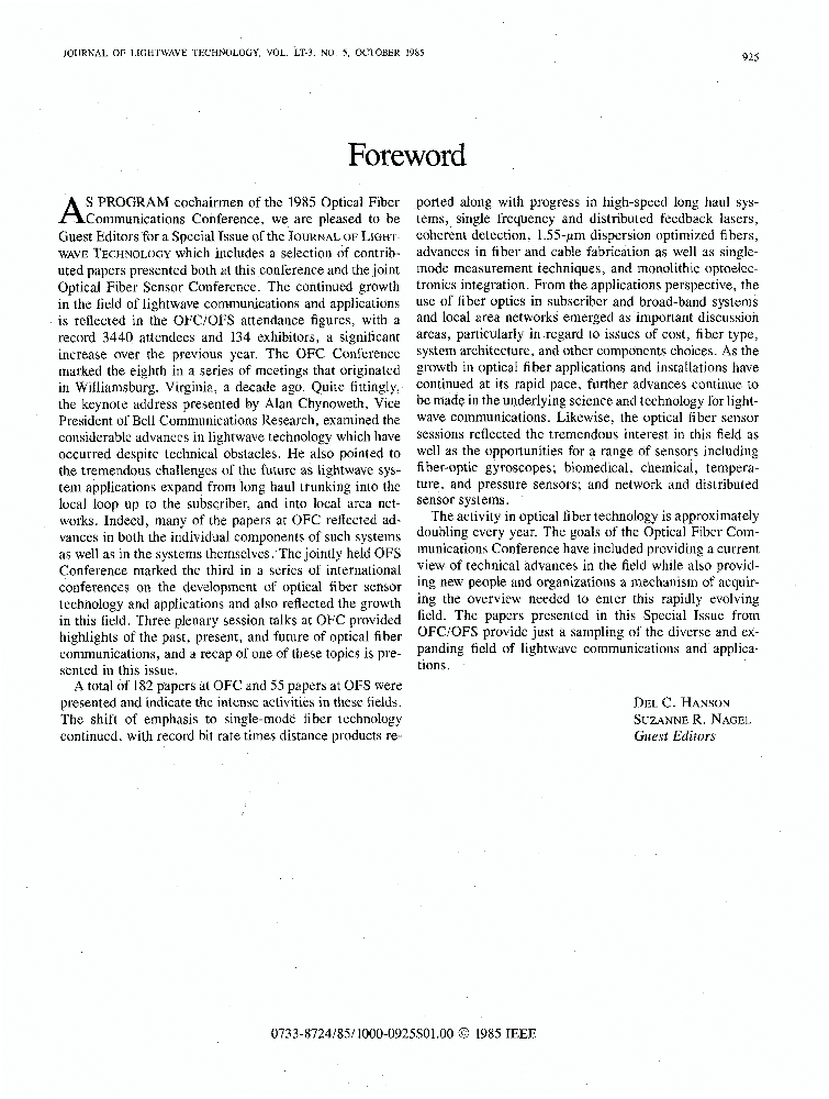 Foreword | IEEE Journals & Magazine | IEEE Xplore