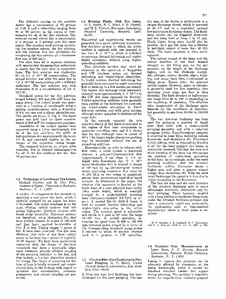 Technology of continuous dye lasers | IEEE Journals & Magazine | IEEE ...