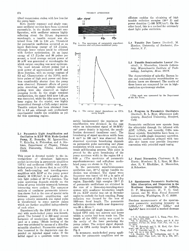 Parametric light amplification and oscillation in KDP with mode-locked pump | IEEE Journals ...