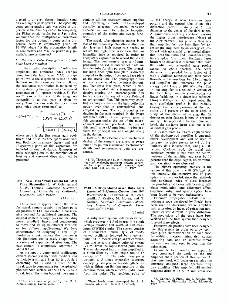 New 10-ps streak camera for laser pulse diagnostics | IEEE Journals ...