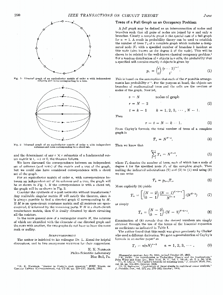 Trees of a Full Graph as an Occupancy Problem | IEEE Journals ...