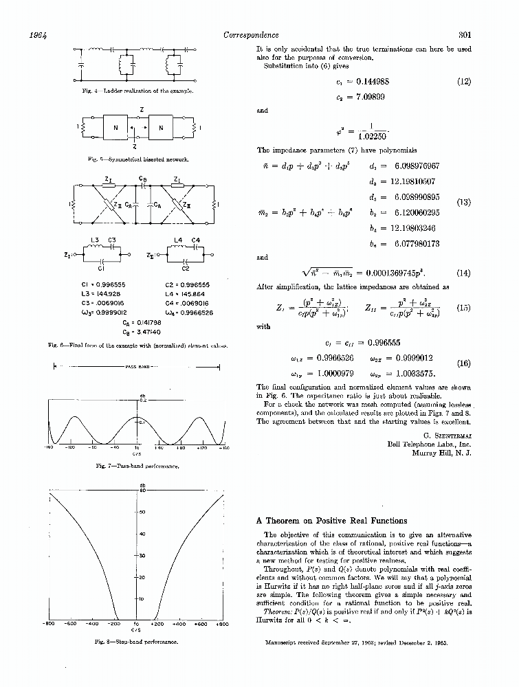 A Theorem on Positive Real Functions | IEEE Journals & Magazine | IEEE ...