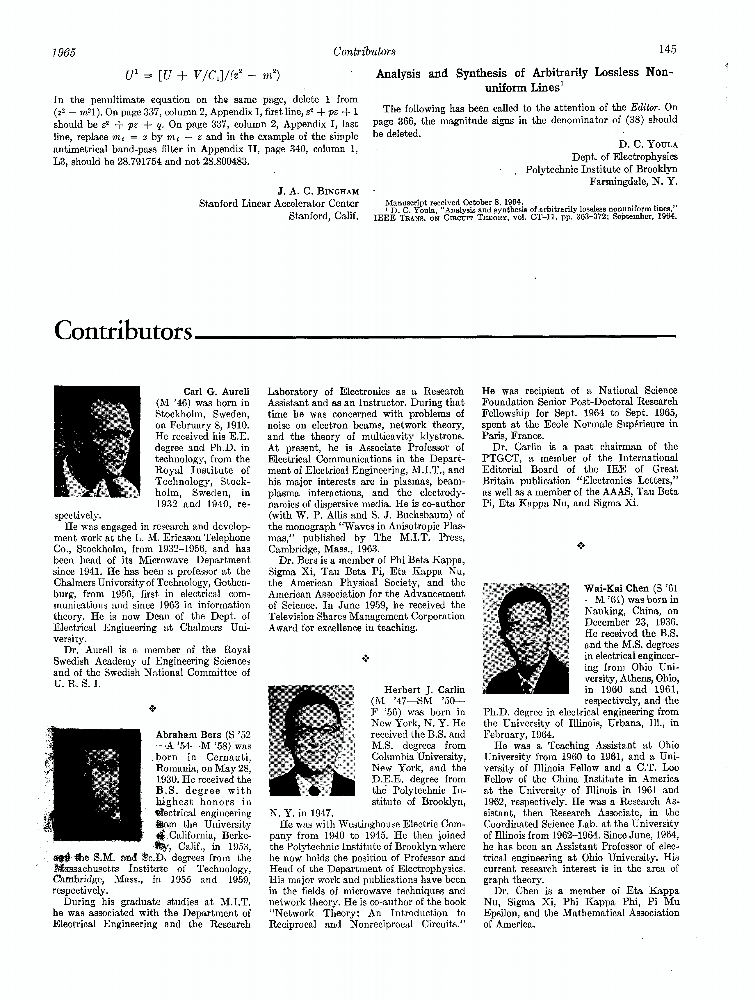 Analysis and Synthesis of Arbitrarily Lossless Nonuniform Lines | IEEE ...