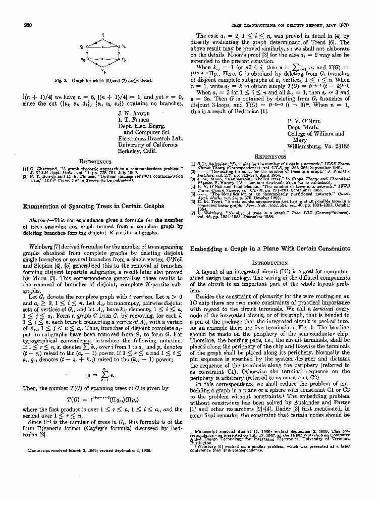 Embedding a graph in a plane with certain constraints | IEEE Journals ...