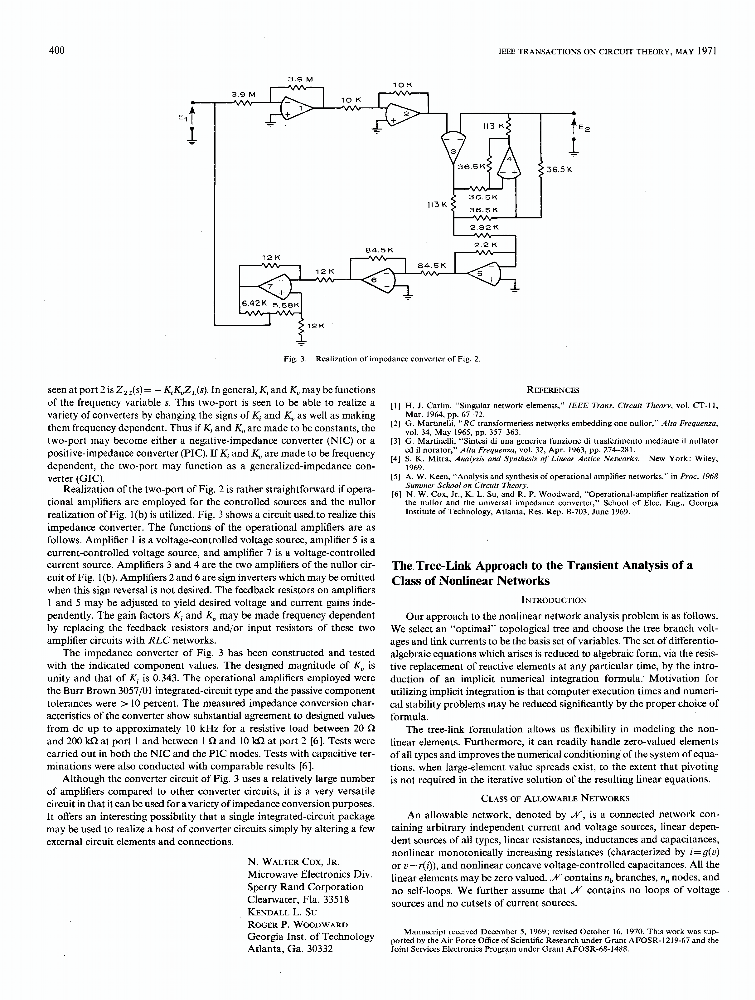 The tree-link approach to the transient analysis of a class of ...