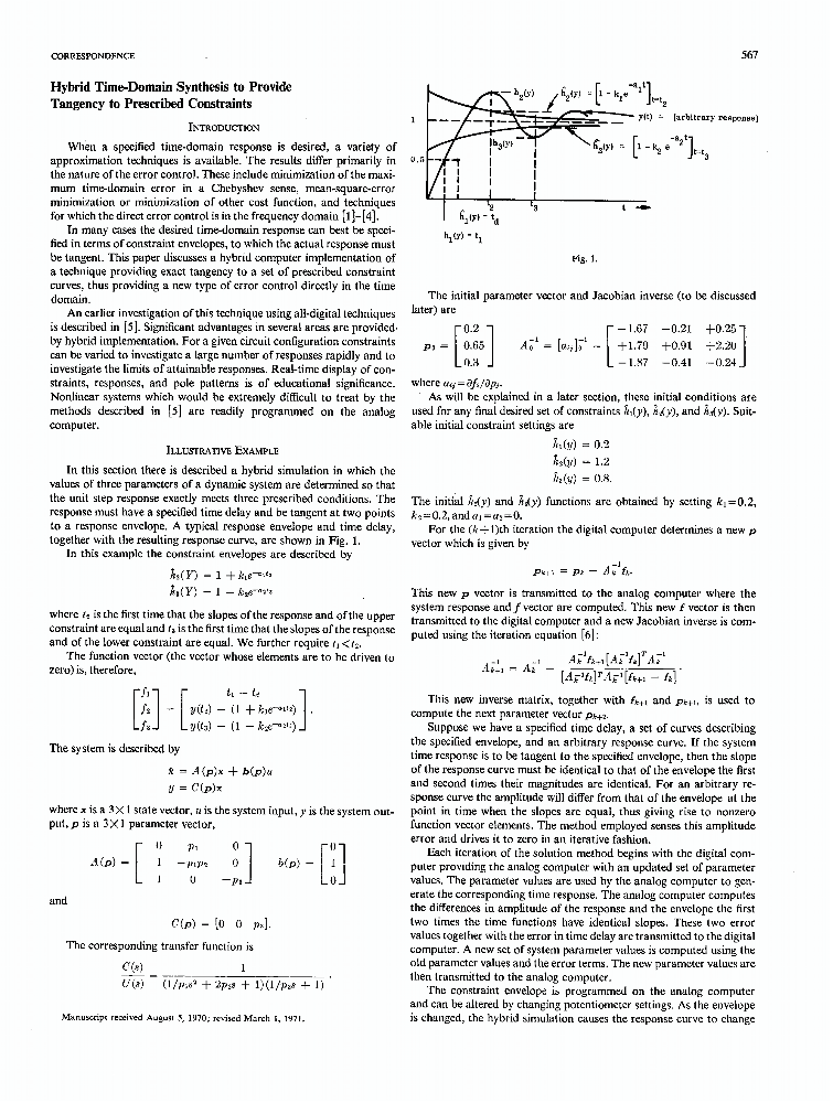 Hybrid time-domain synthesis to provide tangency to prescribed ...