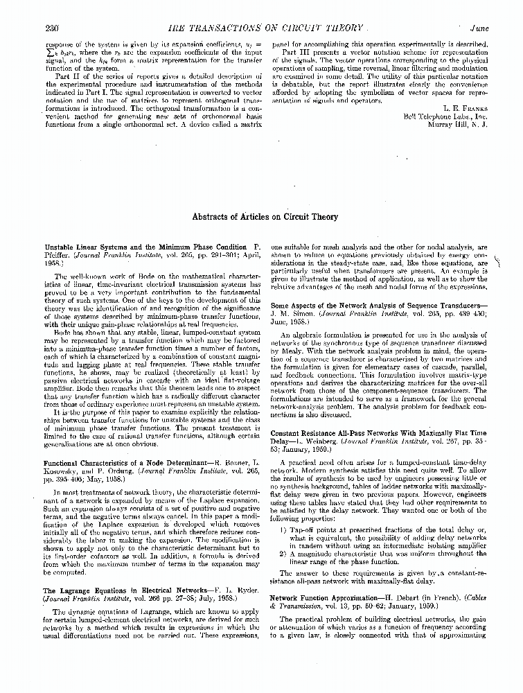 Abstracts of articles on circuit theory | IEEE Journals & Magazine ...