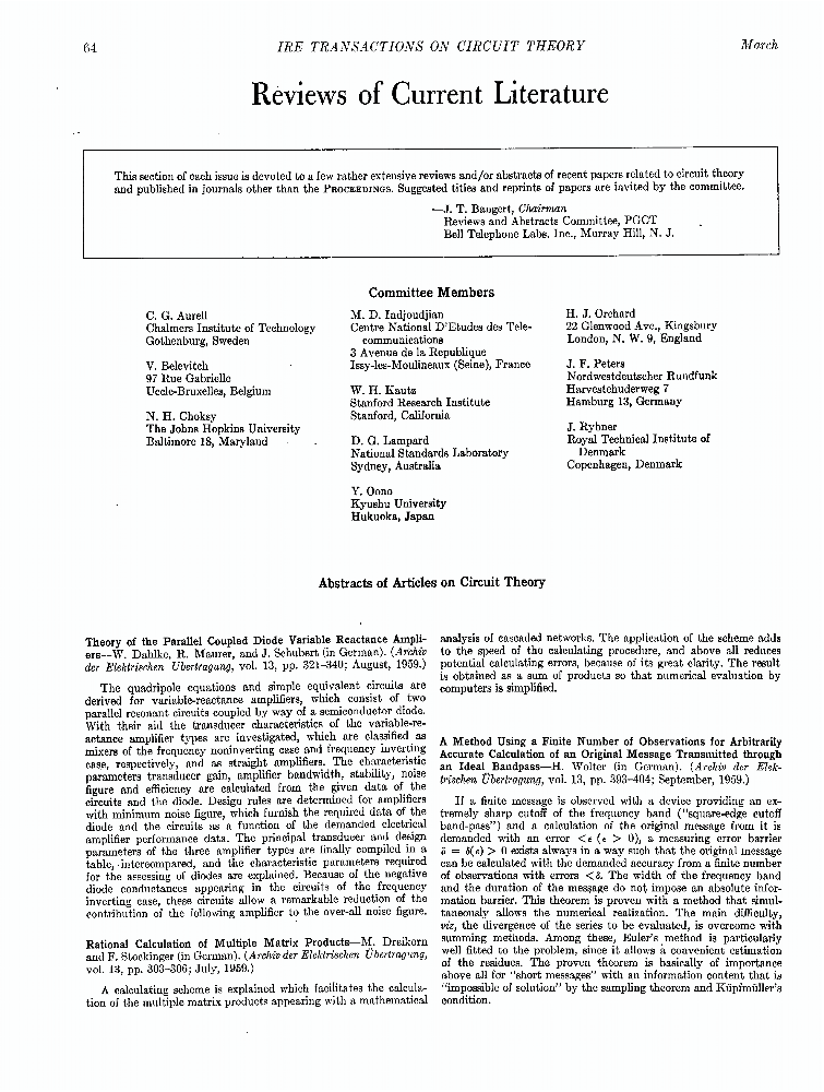 Abstracts of articles on circuit theory | IEEE Journals & Magazine ...
