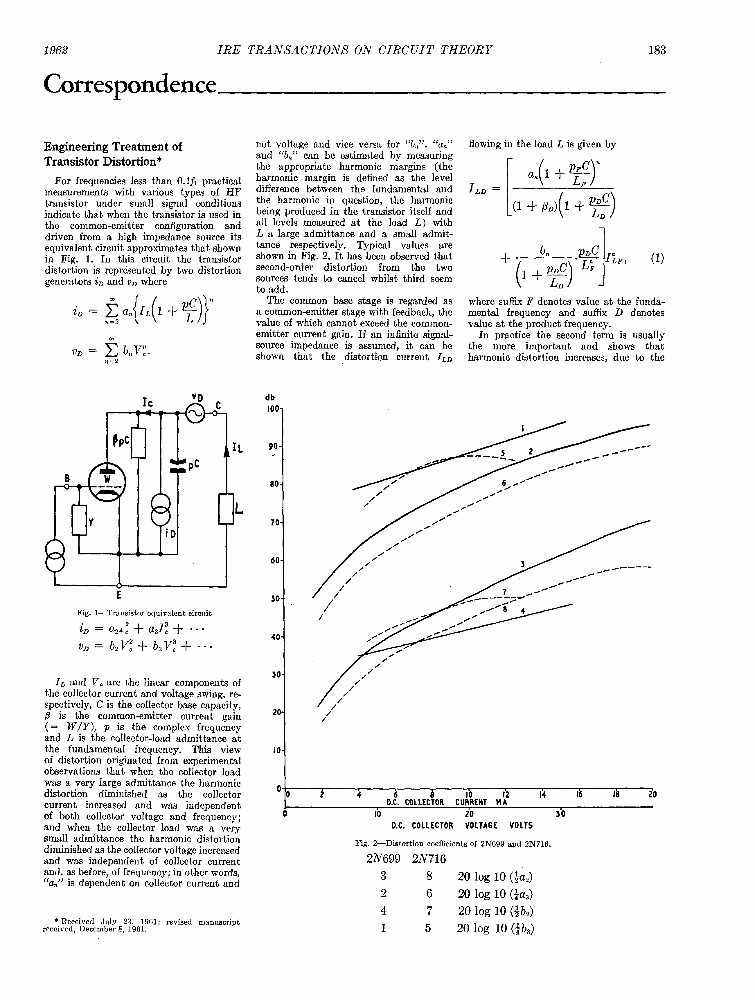 Engineering Treatment of Transistor Distortion | IEEE Journals ...