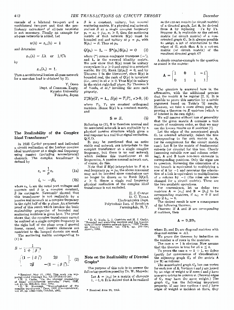 Note On The Realizability Of Directed Graphs Ieee Journals And Magazine Ieee Xplore