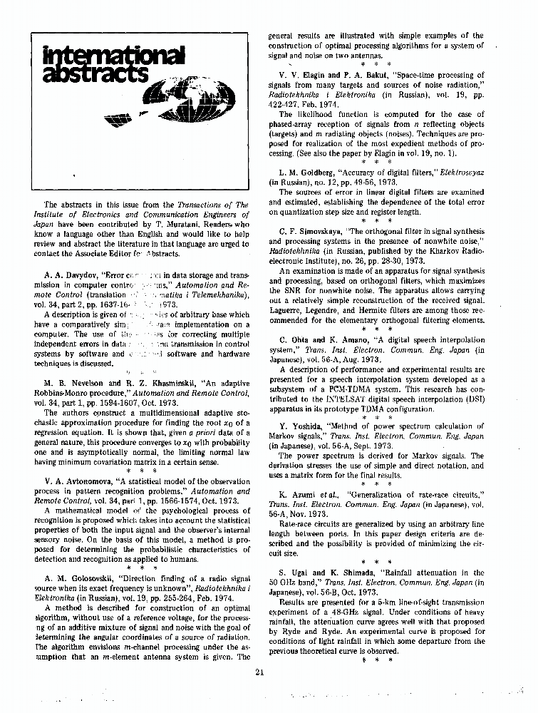 International abstracts | IEEE Journals & Magazine | IEEE Xplore