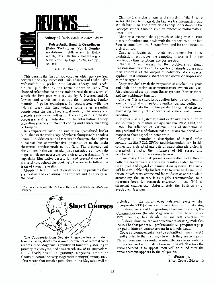 Book reviews - Pulse techniques, Vol. 1: Fundamentals | IEEE Journals ...