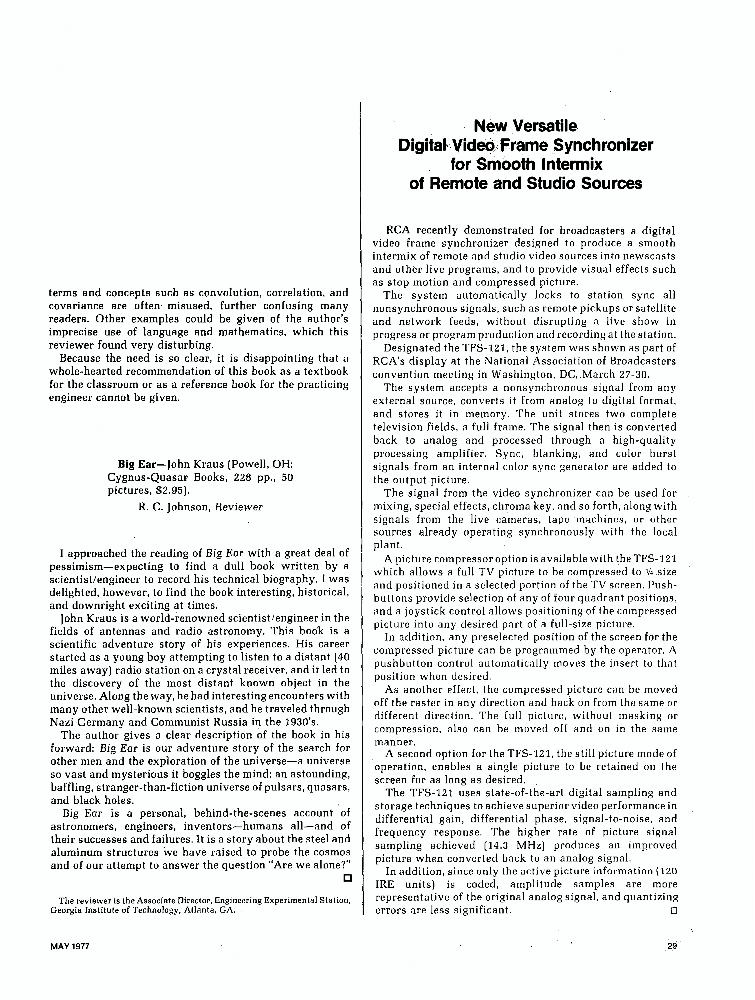 New versatile digital video frame synchronizer for smooth intermix of ...