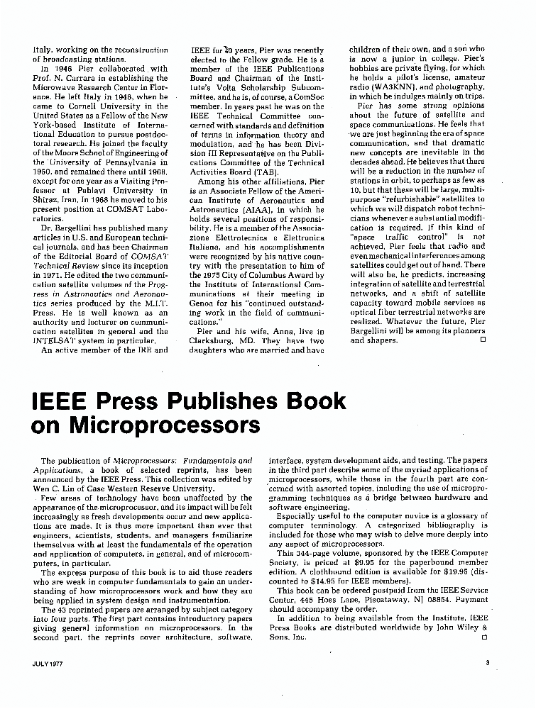IEEE press publishes book of microprocessors | IEEE Journals & Magazine ...