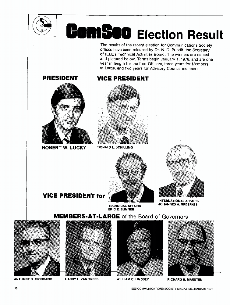 Comsoc election result announced | IEEE Journals & Magazine | IEEE Xplore