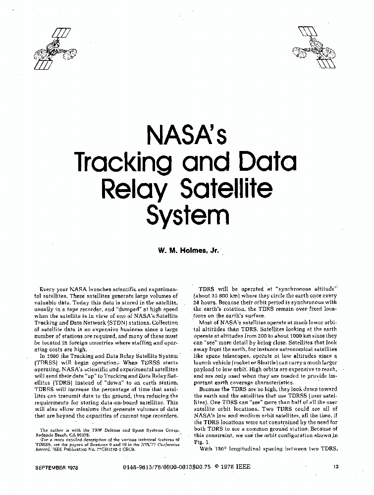 NASA's tracking and data relay satellite system | IEEE Journals ...